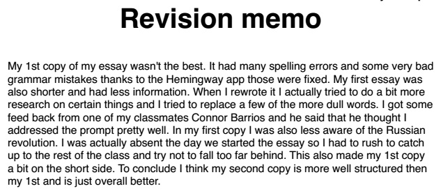 Revision Memo Examples | HistoryRewriter